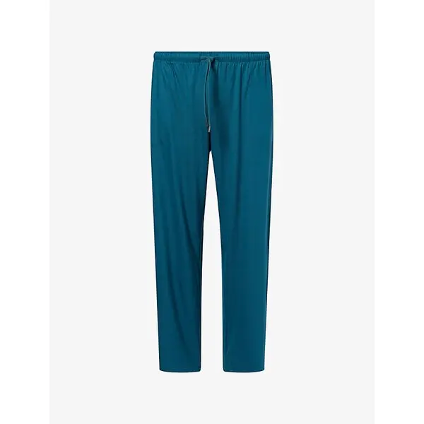 Derek Rose Basel Lounge Modal-jersey Trousers - Teal