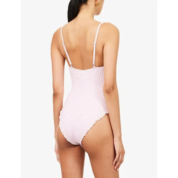Simkhai Suni Check-print Swimsuit - Daisy Multi
