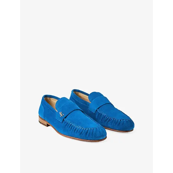 JIMMY CHOO Ellis Suede Loafers - Lagoon