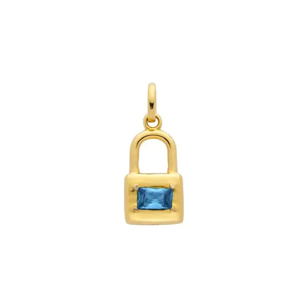 BELINDA JEWELZ Gold Sapphire Padlock Charm - Blue/gold