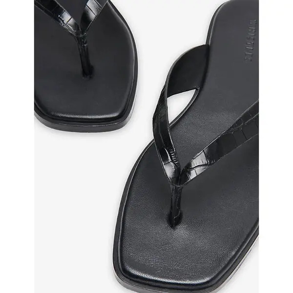 Whistles Croc Embossed Leather Flip-flops