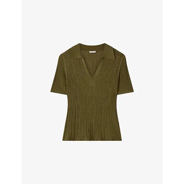 JOSEPH Ribbed Knit Collared Shirt