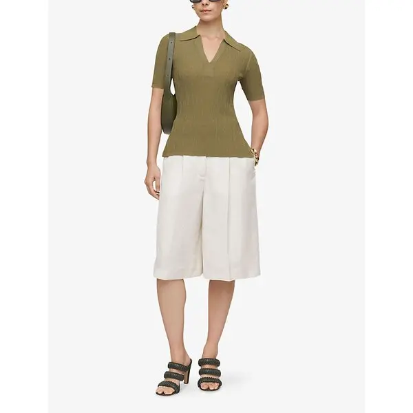 JOSEPH Ribbed Knit Collared Shirt