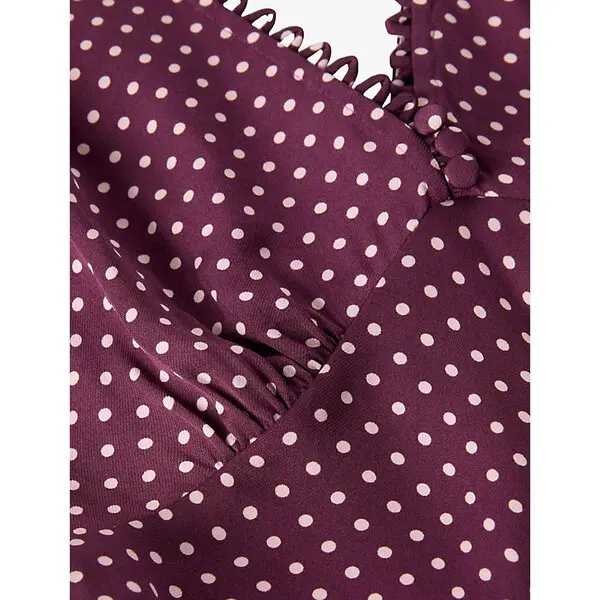 Whistles Sleeveless Polka Dot Woven Midi Dress