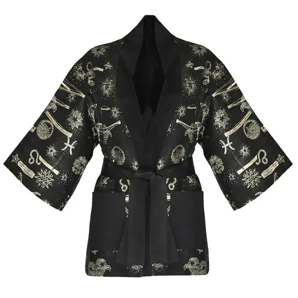GEEGEE COLLECTION Zodiac Kimono - Black/gold