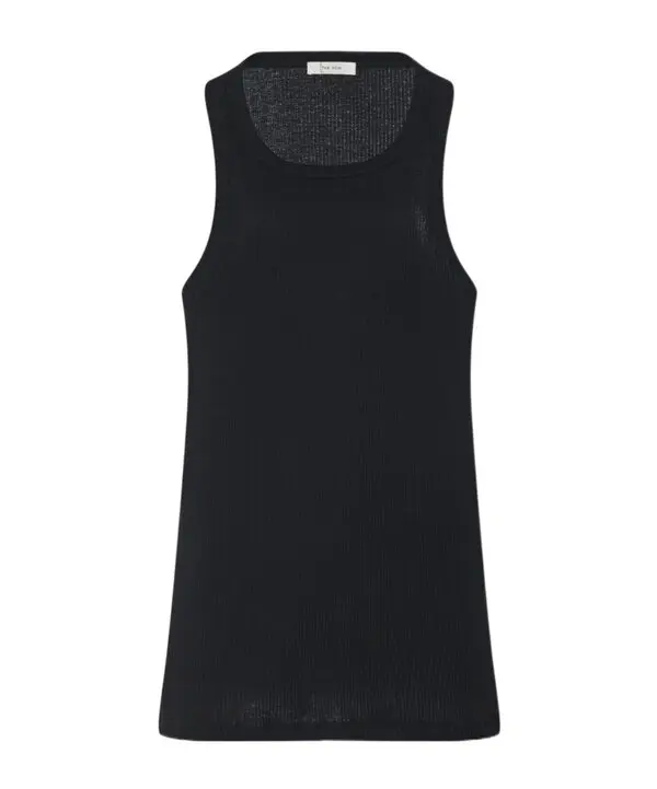 THE ROW Sleeveless Cotton Matte Top With Logo Detail