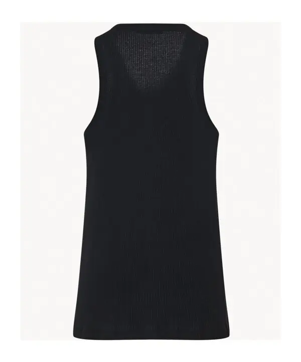 THE ROW Sleeveless Cotton Matte Top With Logo Detail