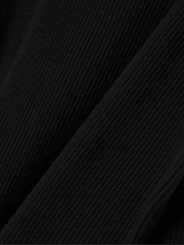 THE ROW Sleeveless Cotton Matte Top With Logo Detail - Black