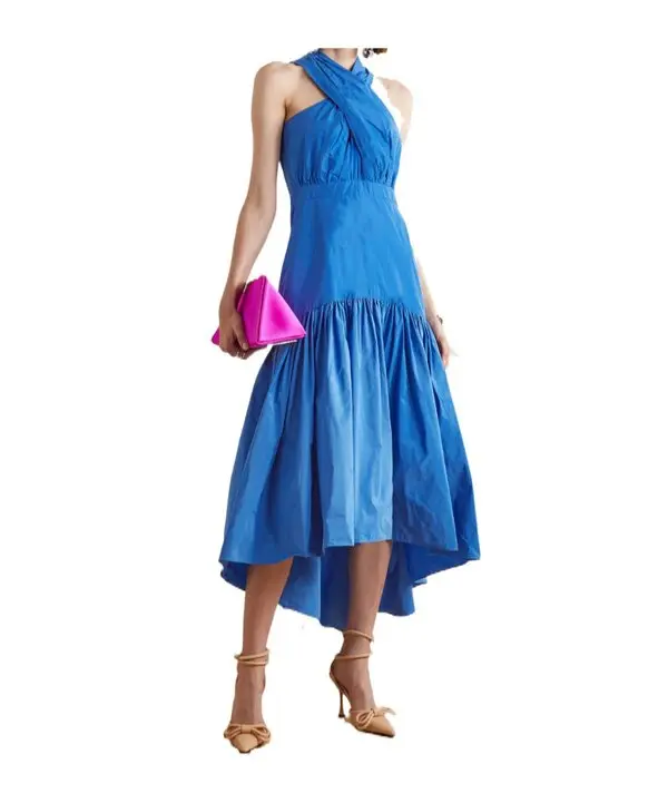 Veronica Beard Radley Tiered Taffeta Midi Dress