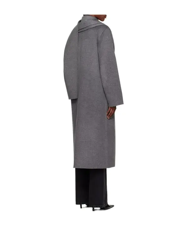 RÓHE Double-breasted Shawl Collar Coat With Integrated Scarf