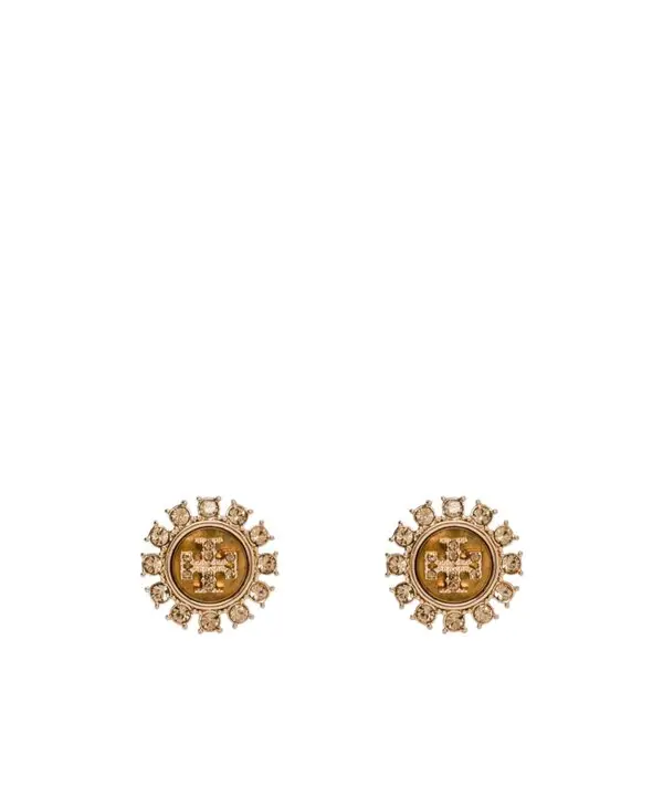 Tory Burch Logo Stud Earrings - Yellow