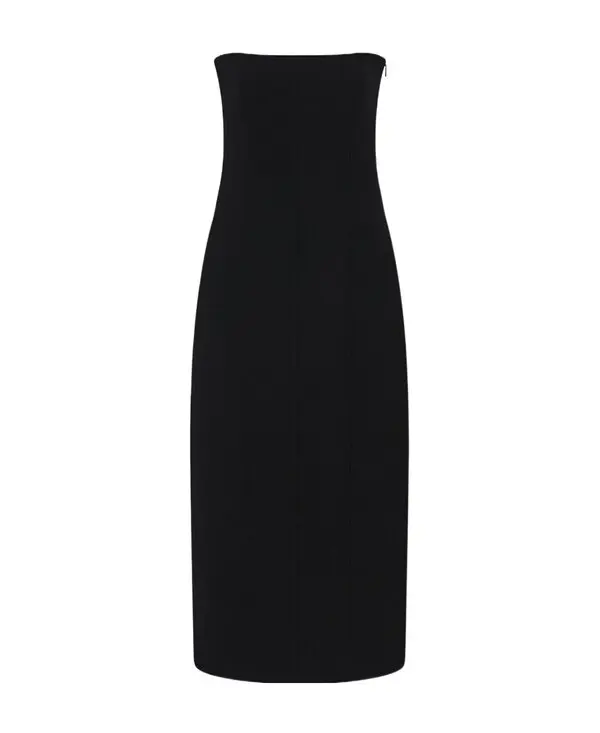 THE ROW Strapless Midi Dress With Corset Detail