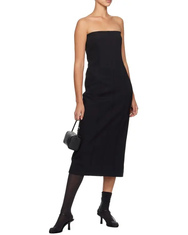 THE ROW Strapless Midi Dress With Corset Detail