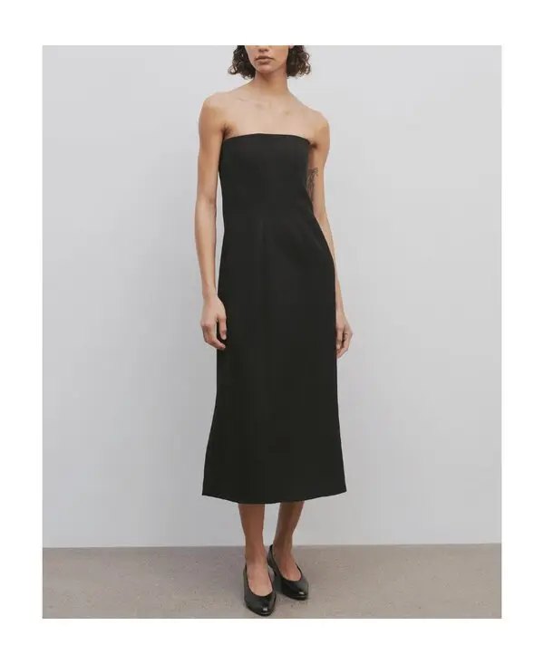 THE ROW Strapless Midi Dress With Corset Detail