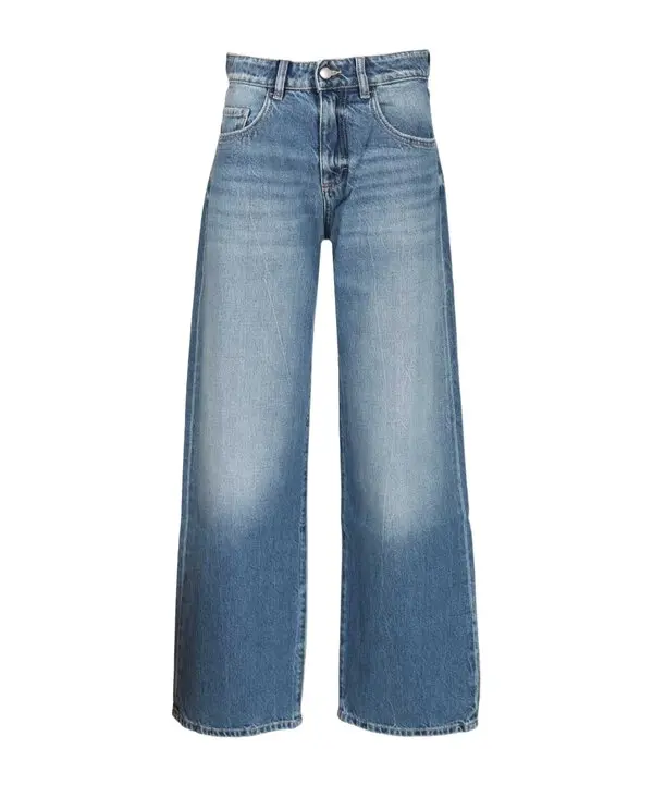 ICON DENIM LOS ANGELES Low-waisted Wide-leg Jeans - Blue