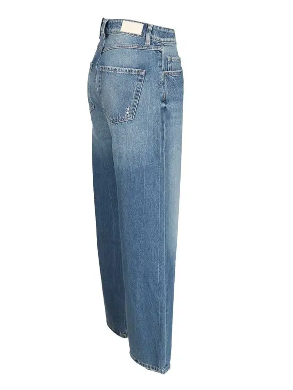 ICON DENIM LOS ANGELES Low-waisted Wide-leg Jeans - Blue