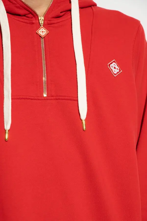 Casablanca Logo-patch Zip-neck Hoodie