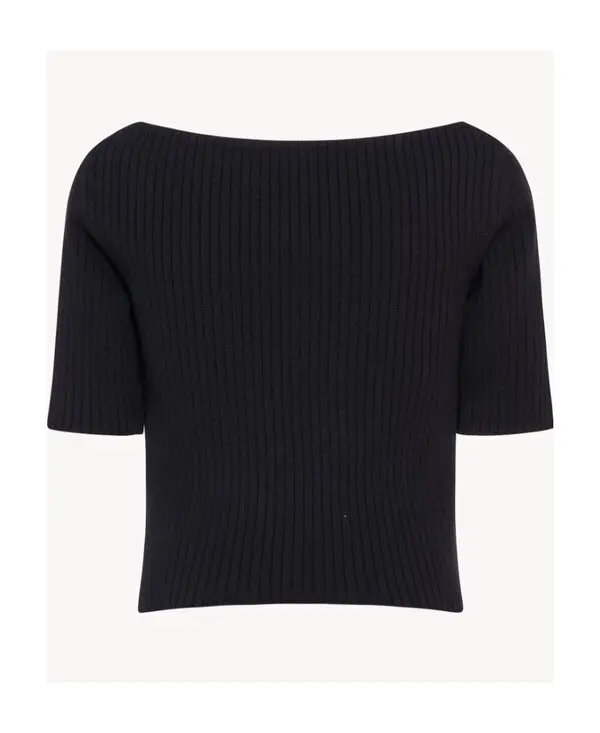 THE ROW Short-sleeved Sweater With Heart-shaped Neckline