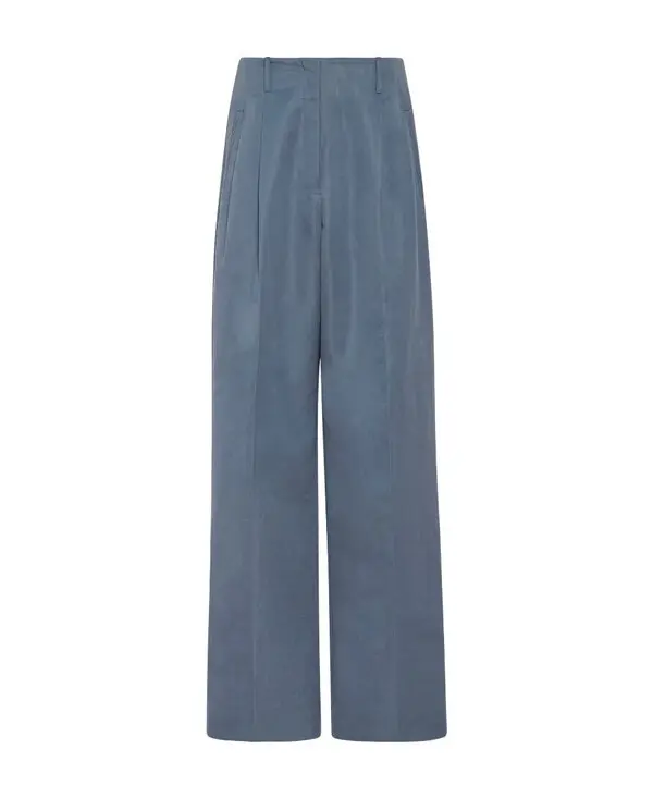 THE ROW Wide-leg Cotton-ramie Trousers - No