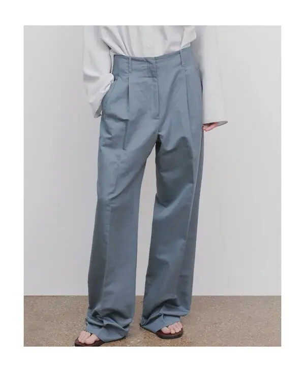 THE ROW Wide-leg Cotton-ramie Trousers - No