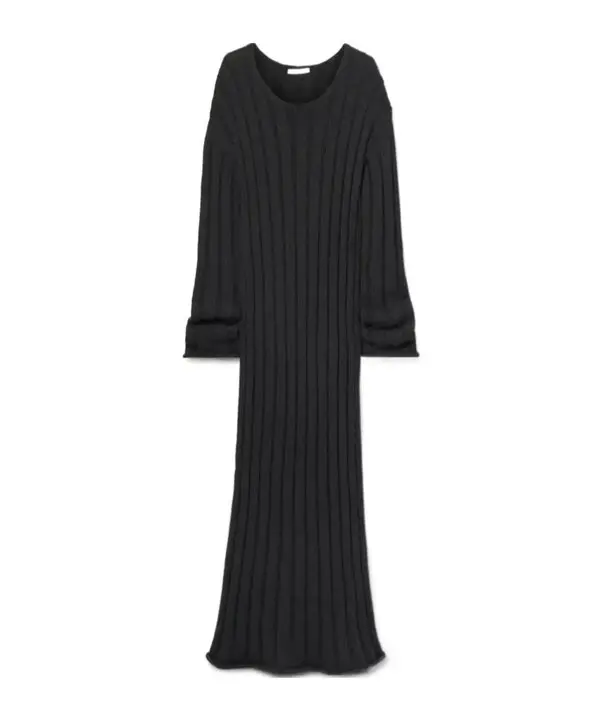 THE ROW Ribbed Wool Blend Maxi Dress