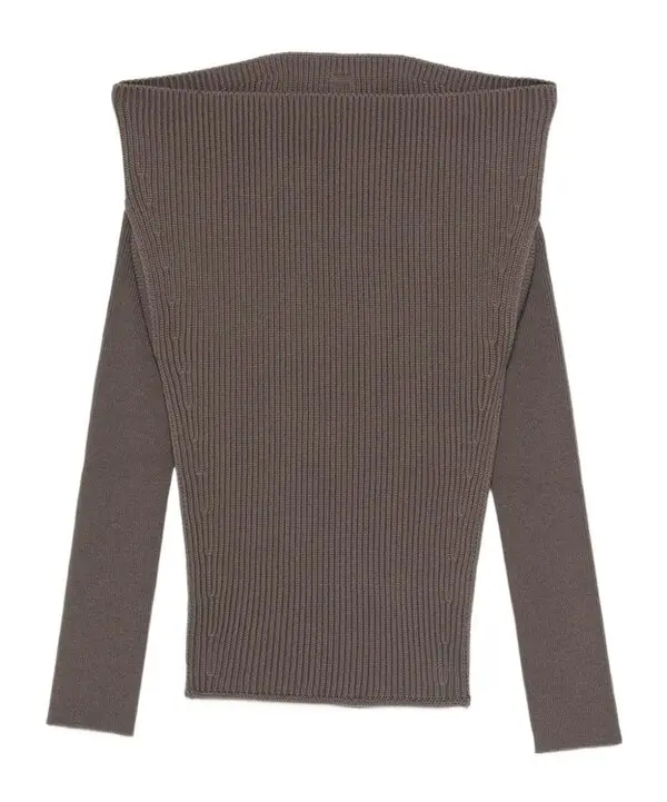 Rick Owens Ribbed Off-shoulder Sweater - No