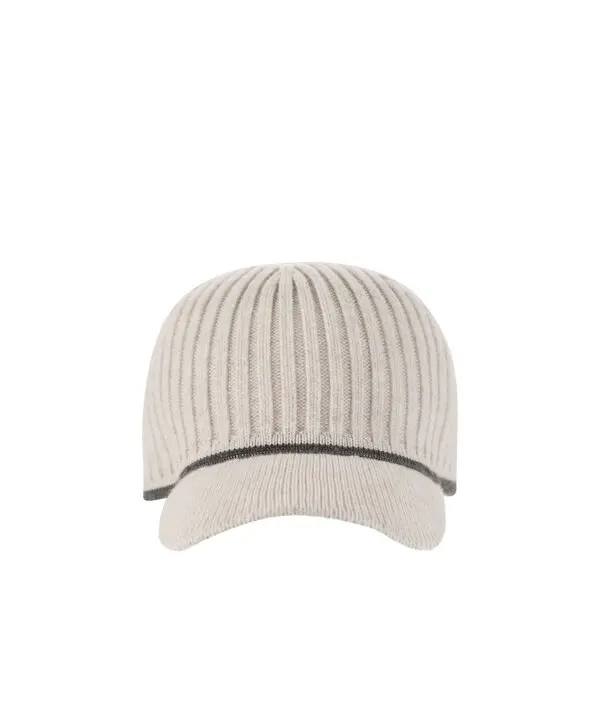 Brunello Cucinelli Embellished Knitted Baseball Cap - White