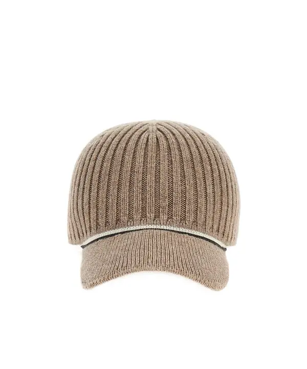 Brunello Cucinelli Embellished Ribbed Baseball Cap - Beige
