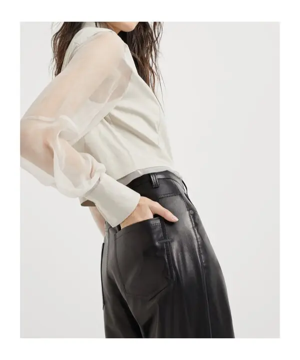 Brunello Cucinelli High-waisted Leather Trousers