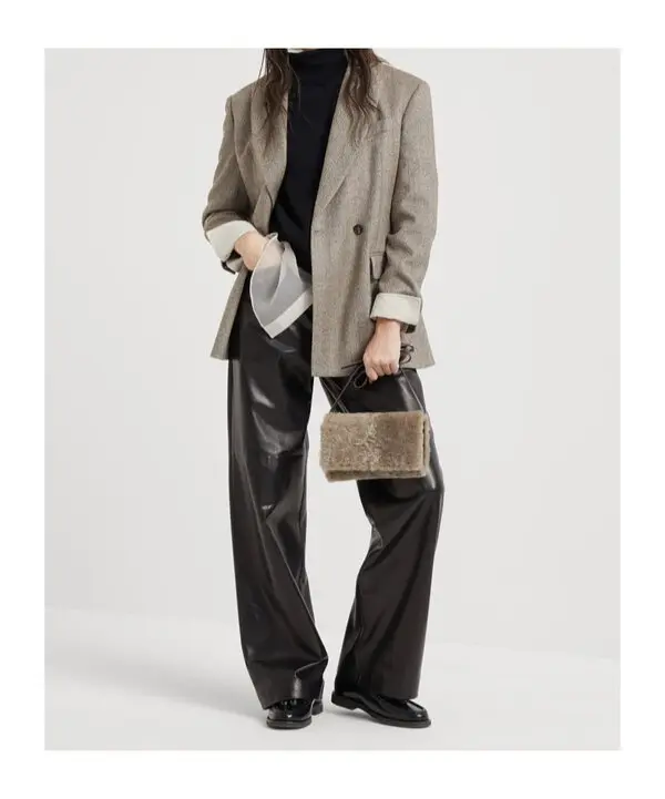 Brunello Cucinelli High-waisted Leather Trousers