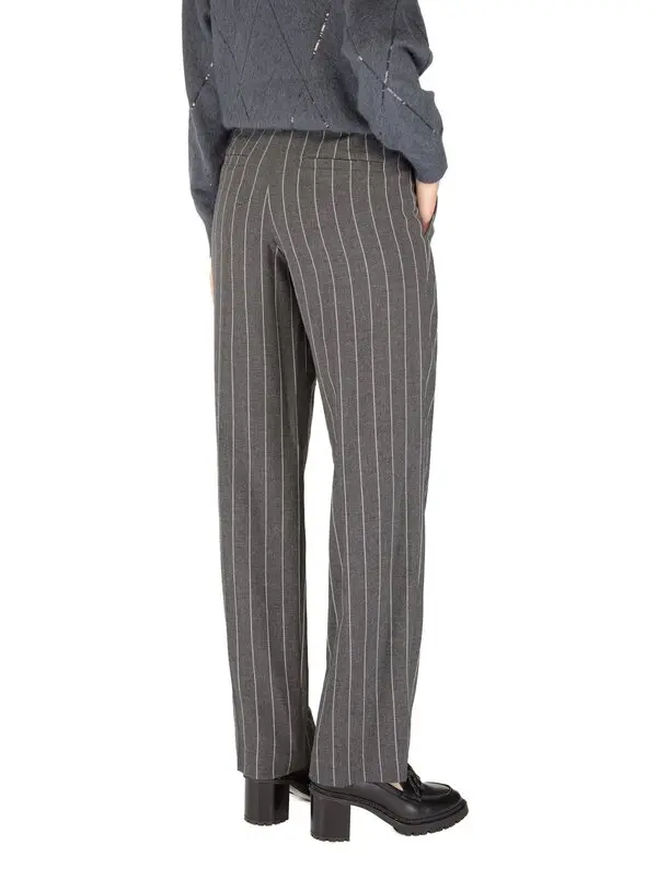 Brunello Cucinelli Tapered Striped Trousers