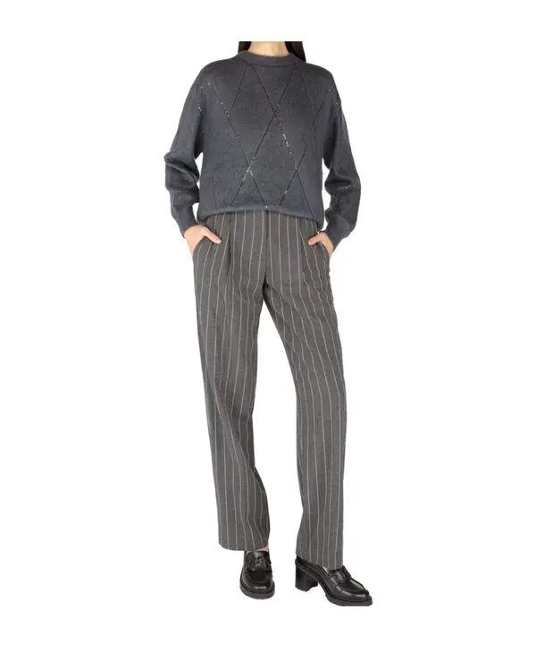 Brunello Cucinelli Tapered Striped Trousers