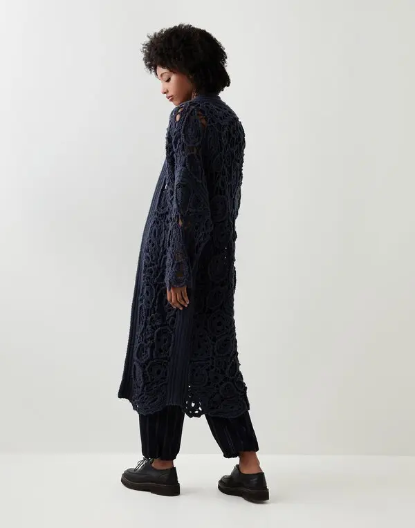 Brunello Cucinelli Crochet Design Long-sleeve Cardigan