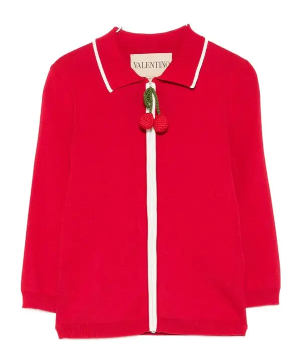 Valentino Garavani Cherry Embellished Knitted Top