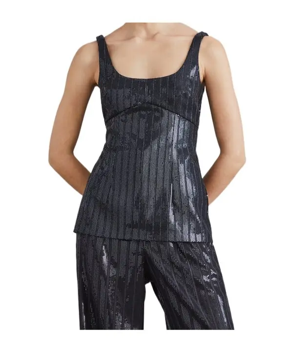 Brunello Cucinelli Sequined Sleeveless Blouse
