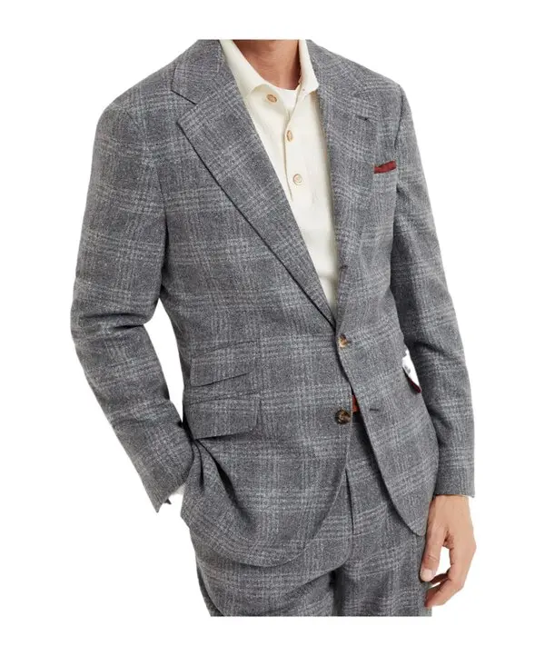 Brunello Cucinelli Check Pattern Blazer