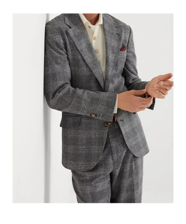 Brunello Cucinelli Check Pattern Blazer