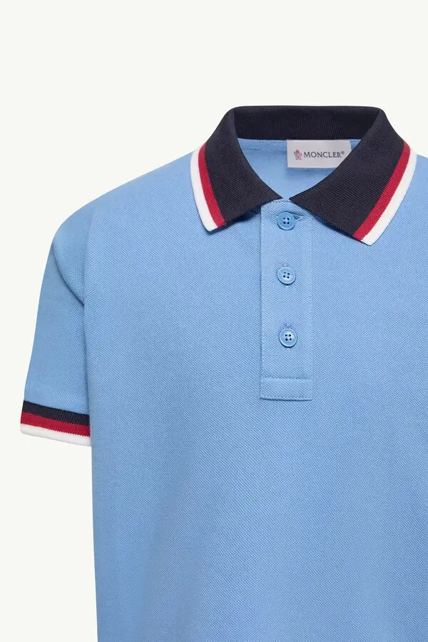 Moncler Tricolor-trimmed Cotton Polo Shirt