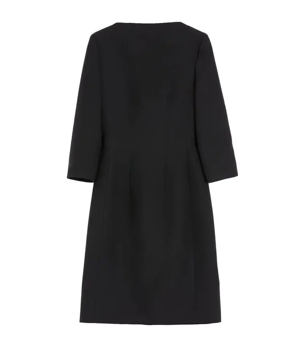 Valentino Garavani Virgin Wool-silk Midi Dress With Bow Detail