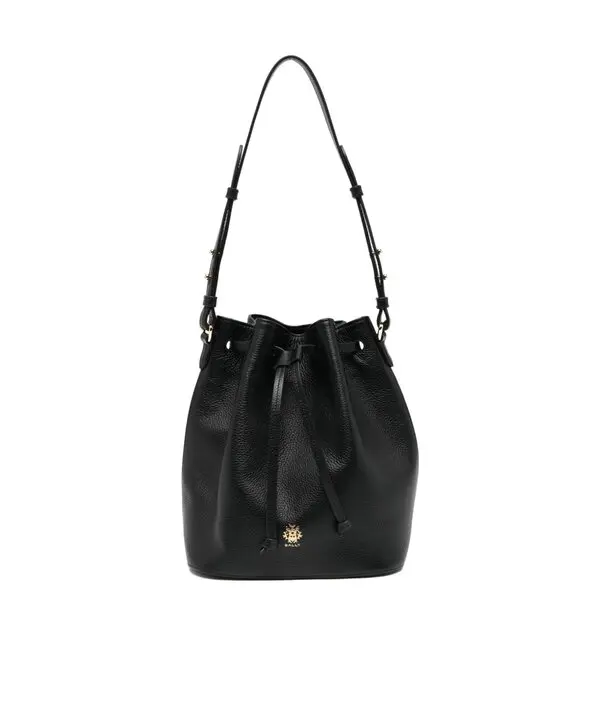 Bally Logo Printed Drawstring Bucket Bag