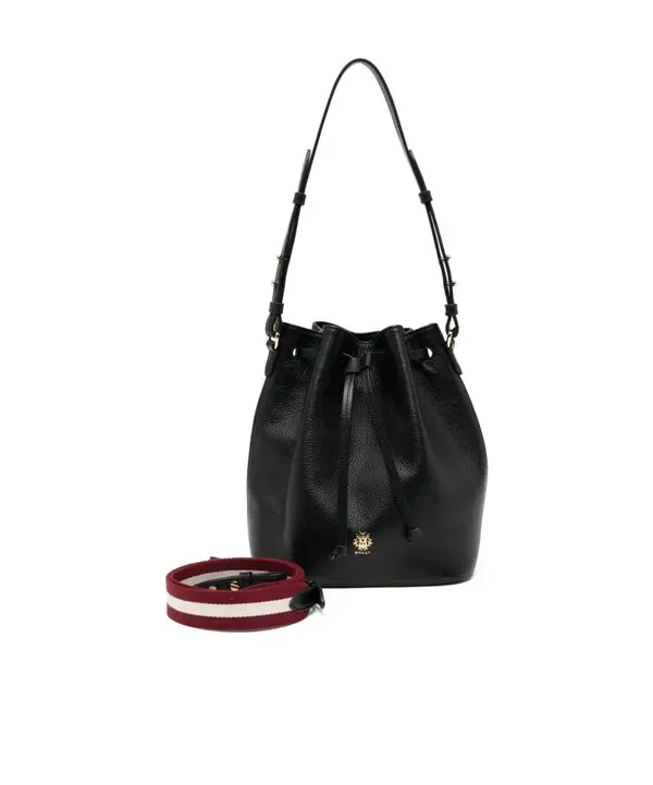 Bally Logo Printed Drawstring Bucket Bag