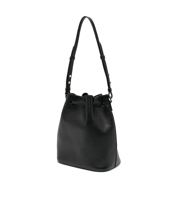 Bally Logo Printed Drawstring Bucket Bag