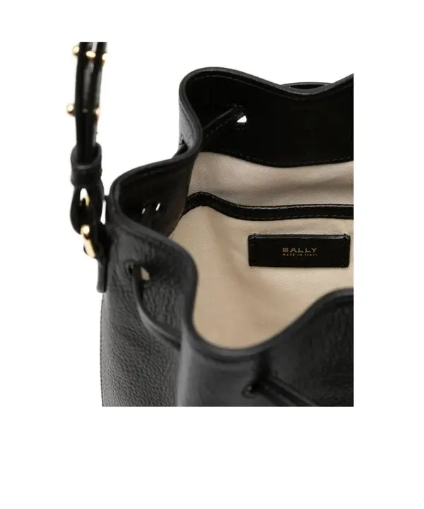 Bally Logo Printed Drawstring Bucket Bag