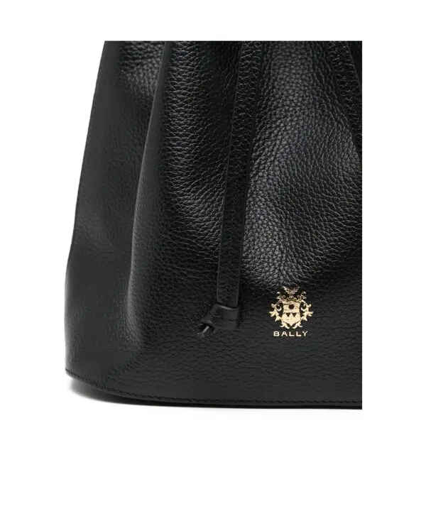 Bally Logo Printed Drawstring Bucket Bag