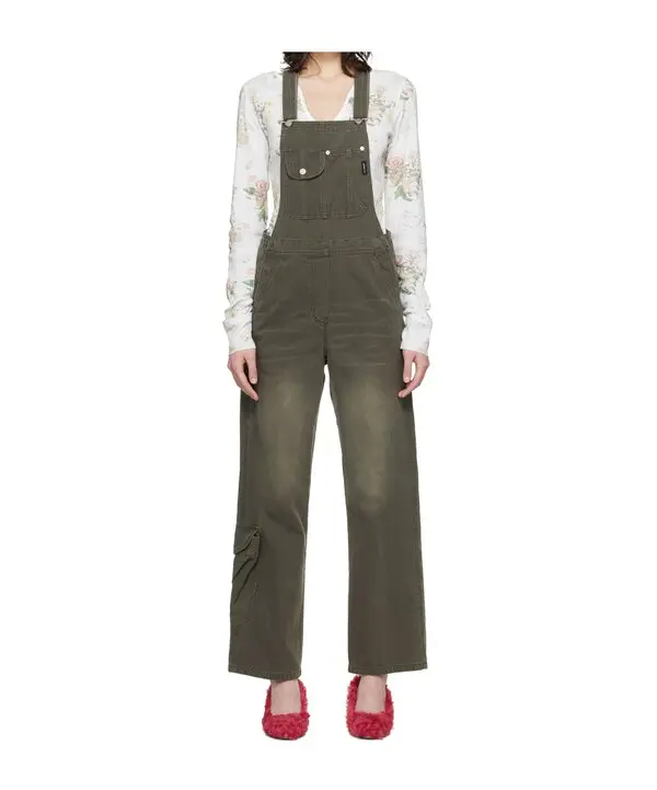 OPEN YY Cargo Pocket Overalls - Brown