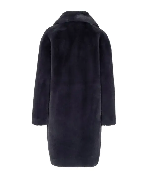 STAND STUDIO Lapel Long-sleeved Coat - Black