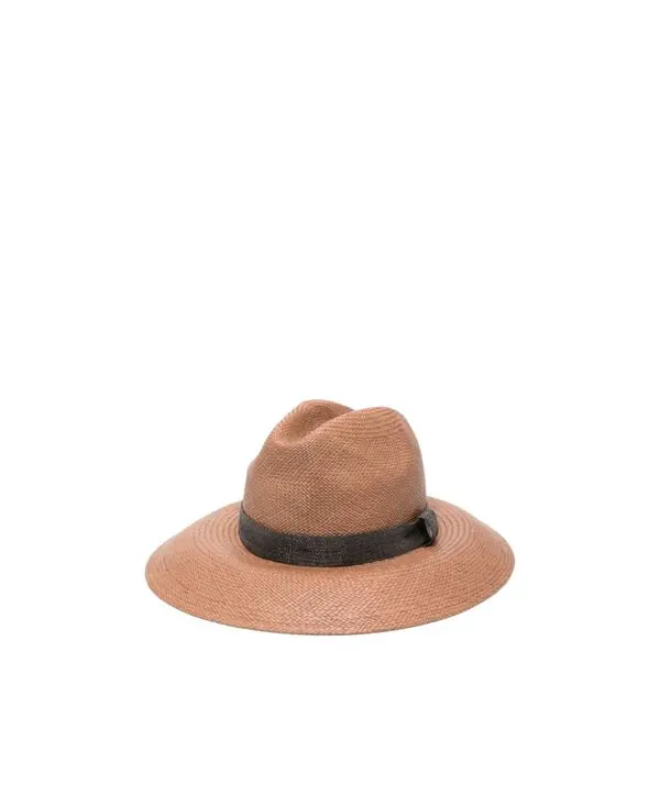 Brunello Cucinelli Wide Brim Fedora Hat - Nude