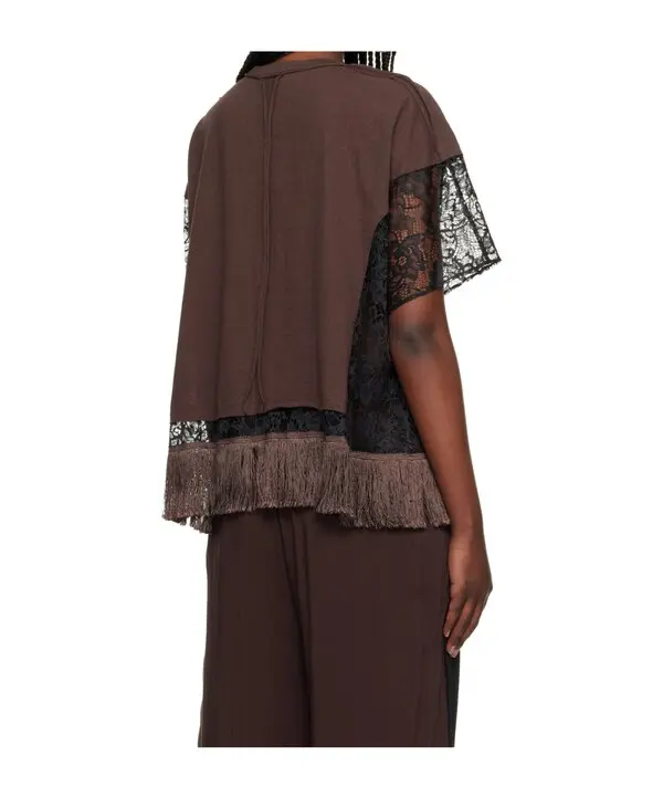 Undercover Crew Neck Patchwork T-shirt With Tassels
