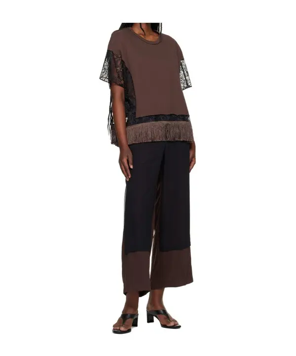 Undercover Crew Neck Patchwork T-shirt With Tassels