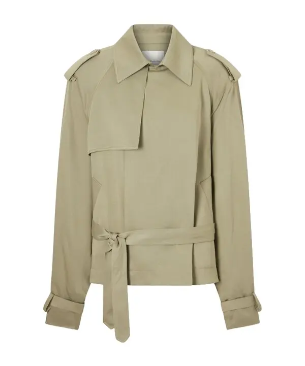 THE FRANKIE SHOP Elva Belted Twill Trench Coat